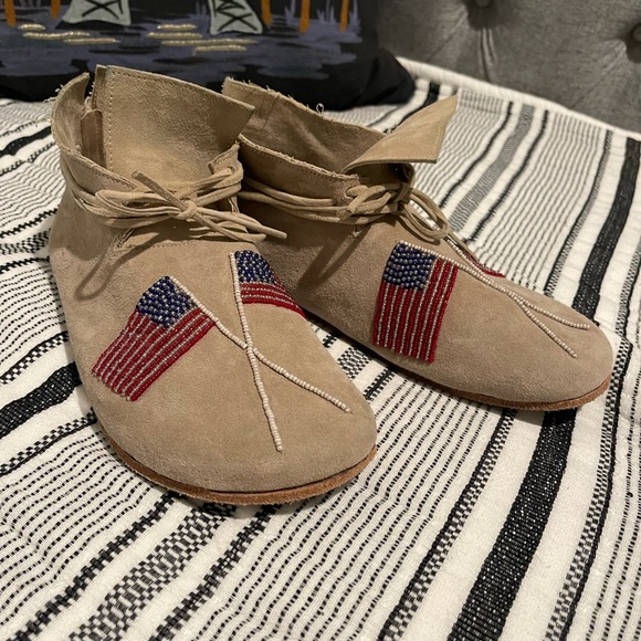 Magnolia Pearl | Shoes | Magnolia Pearl Sitting Bull Hand Beaded Flag ...